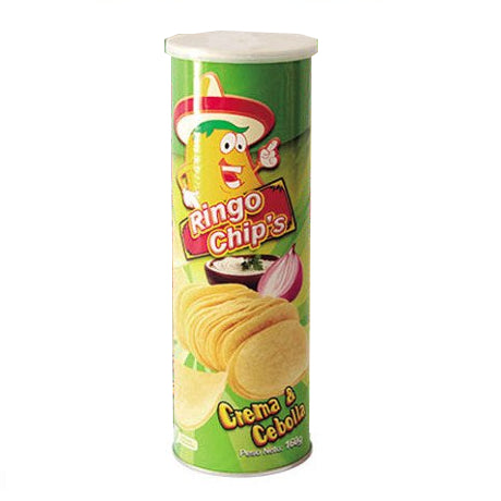 Caja x12 Papas Chips en Tubo Crema y Cebolla Ringo Chips 120g – ReponGo